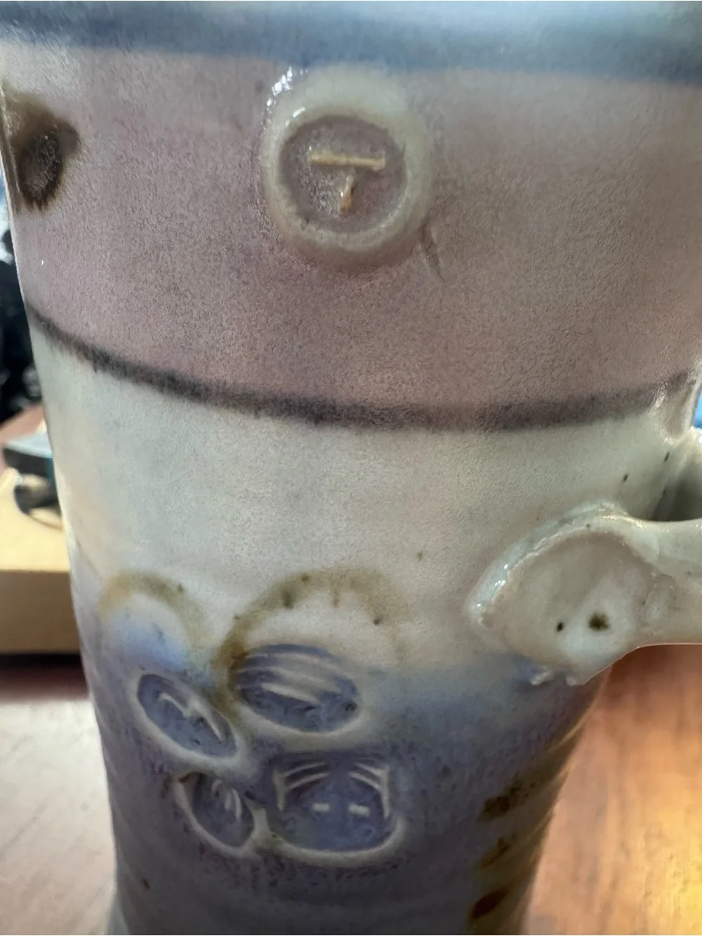Accents | Vntg 197s Studio Pottery Vase Handmadelavender Blue Drip ...